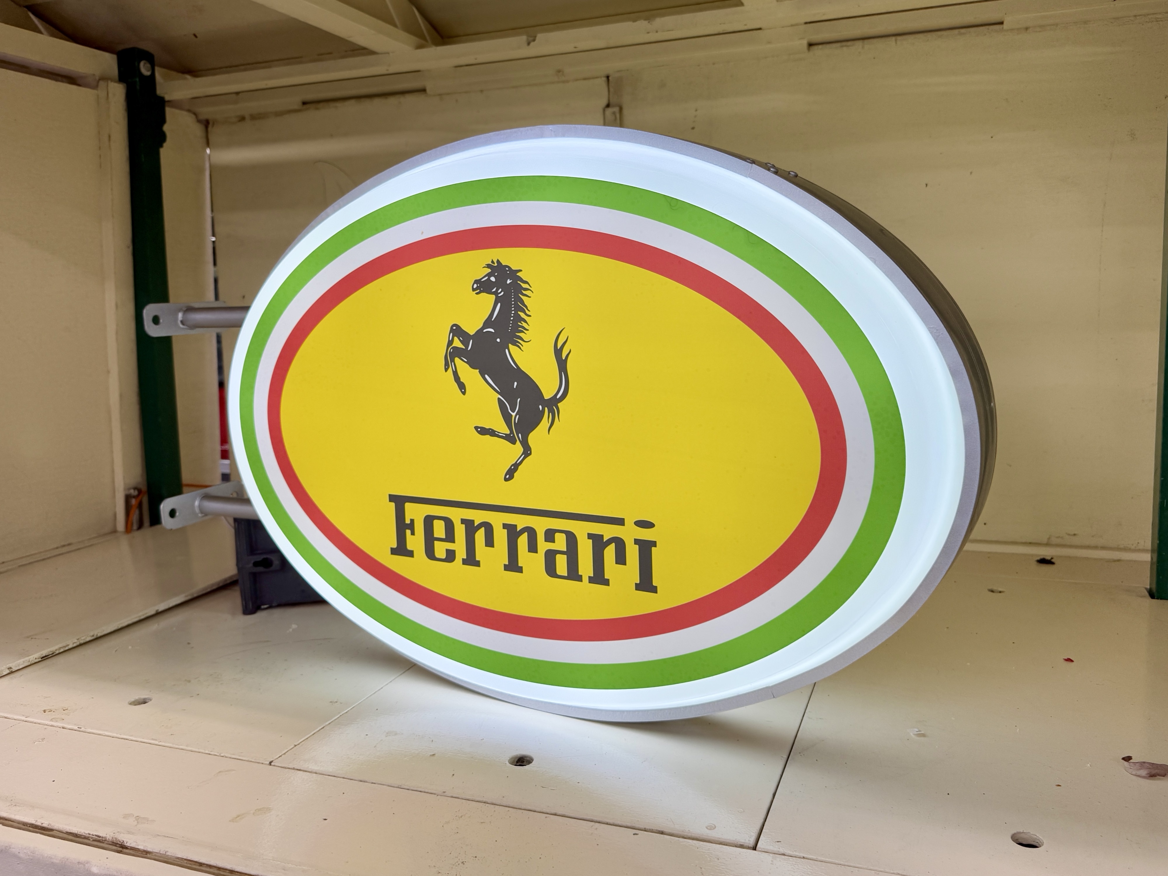 Lot 47 - Illuminated Oval Garage Sign - Ferrari - NO