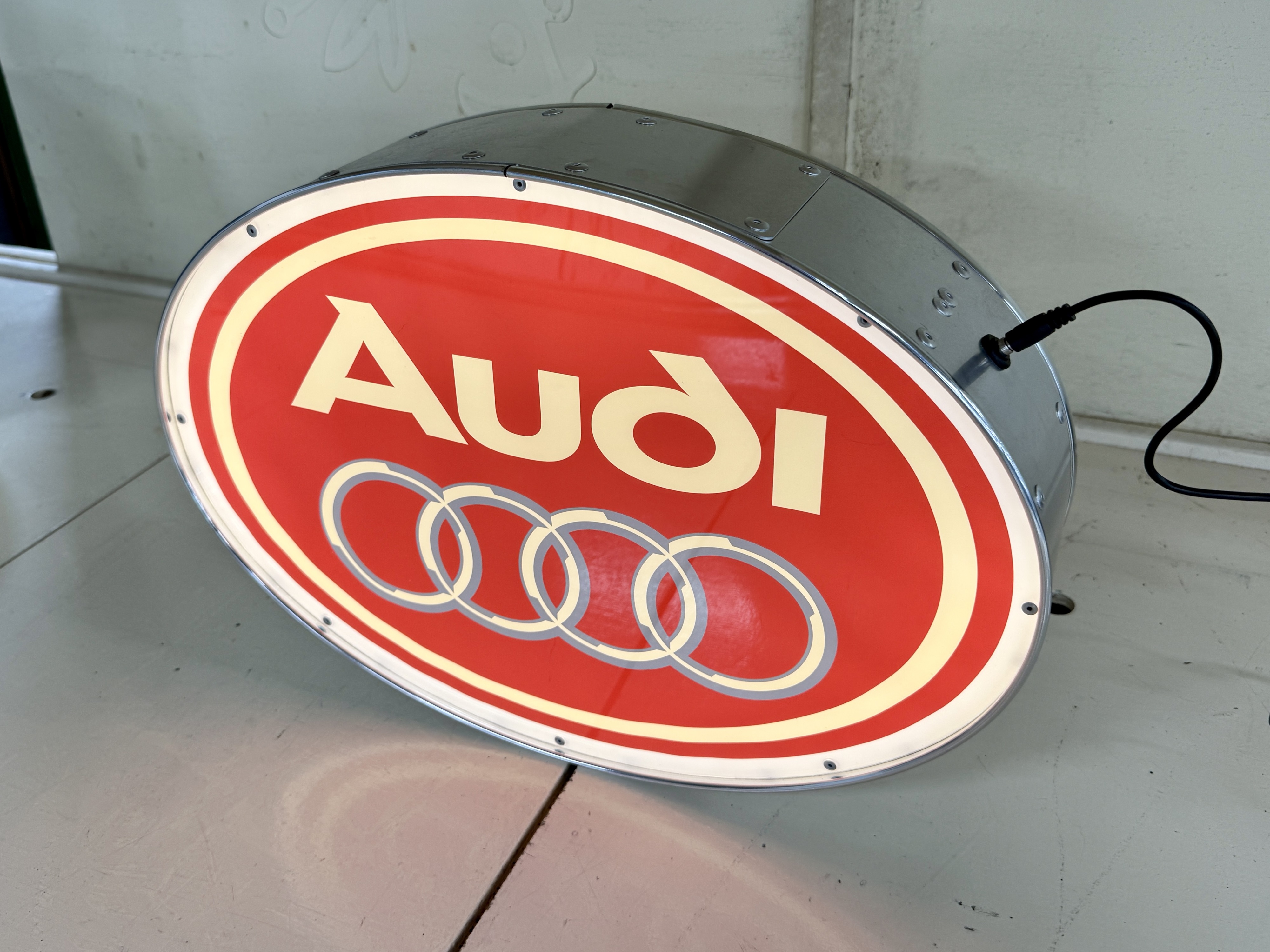 Lot 38 - Oval Illuminated Garage Sign - Audi - NO