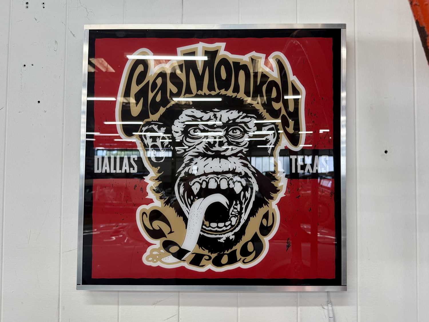 Lot 125 - Illuminated Square Garage Sign - Gas Monkey